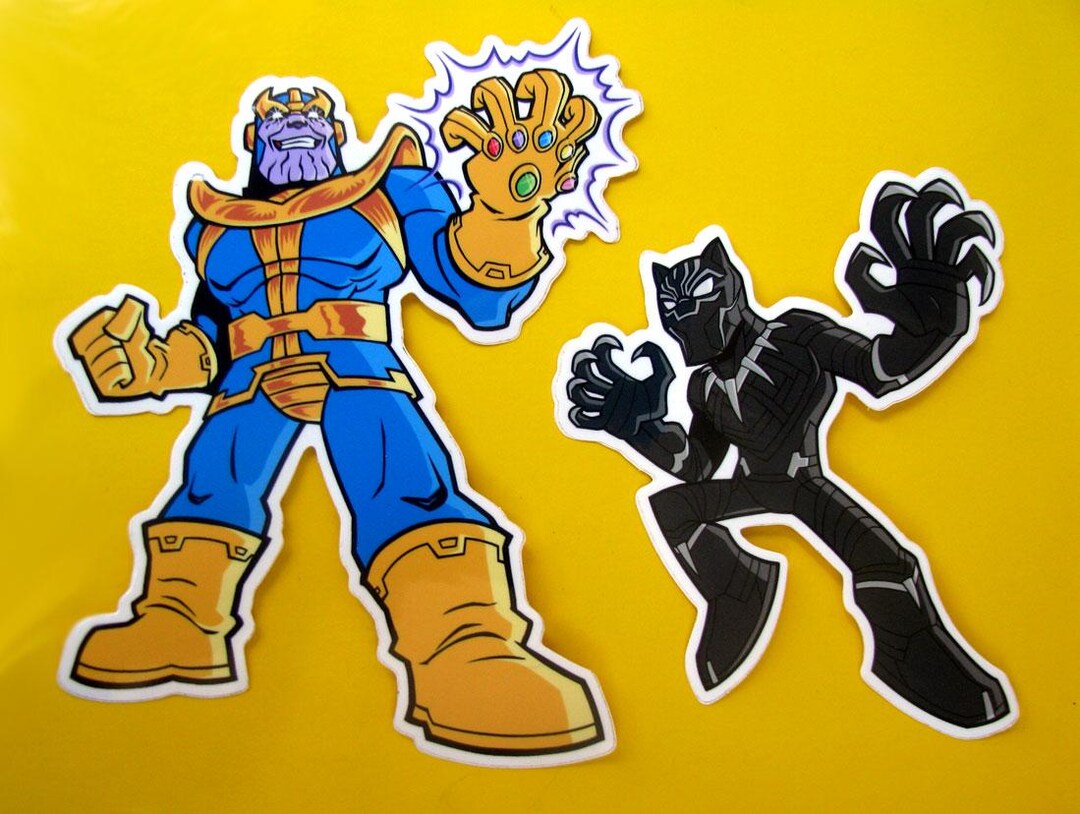Thanos & Black Panther Sticker Set - Die Cut Marvel Avengers Decals for ...