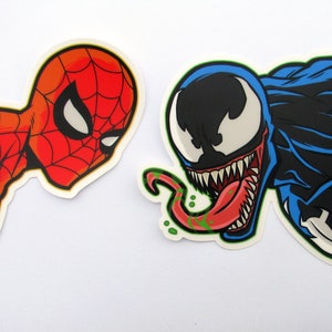 Peeking Spider-man & Venom Transparent Sticker - Clear Die Cut Decal ...