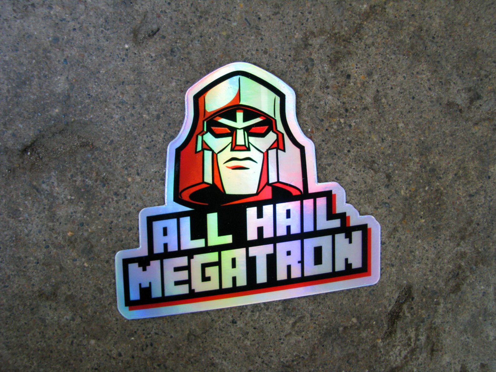 Megatron Holographic Sticker - Transformers Die Cut Decal for Laptop ...