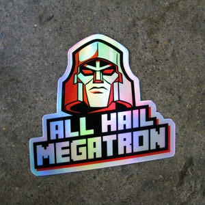 Megatron Holographic Sticker - Transformers Die Cut Decal for Laptop ...