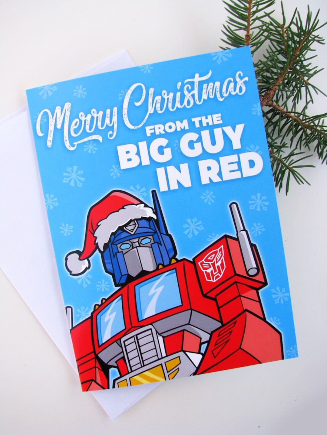 Transformers Christmas Card - Optimus Prime Funny Holiday Greeting Card ...