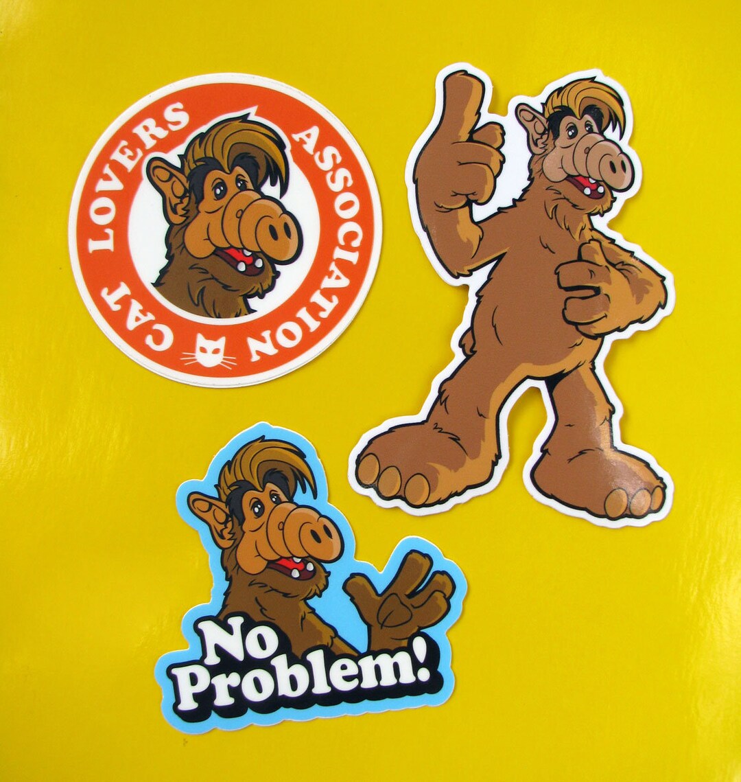 ALF Vinyl Sticker Set - 80s TV ALF Die Cut Decals for Laptop ...