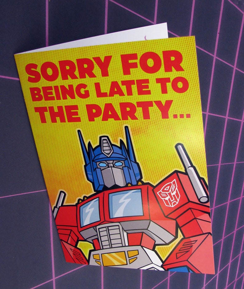 Transformers Birthday Card - Optimus Prime Funny Greeting Card 5" X 7 ...