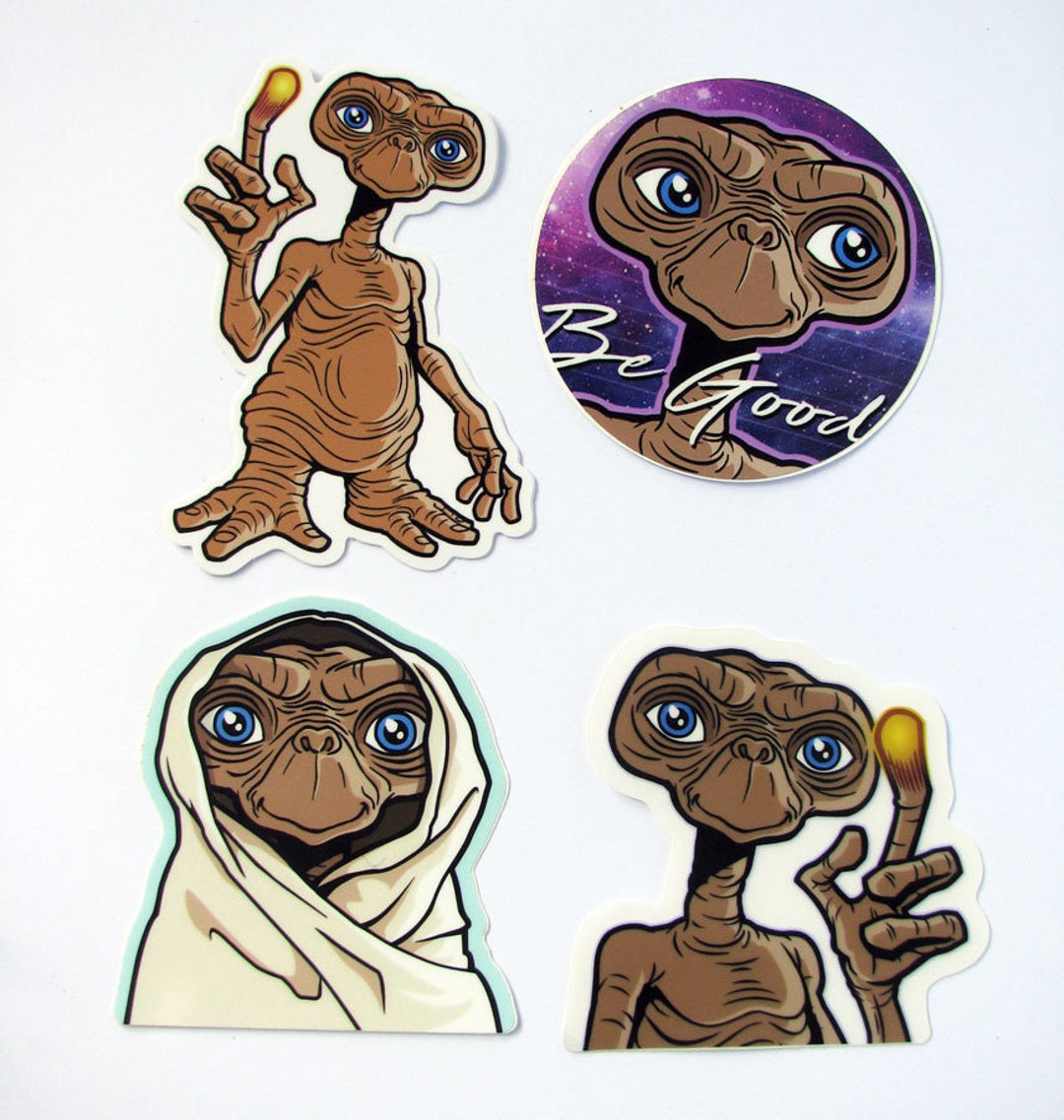 E.T. Vinyl Sticker Set of 4 - E.T. the Extra Terrestrial Movie Die Cut ...