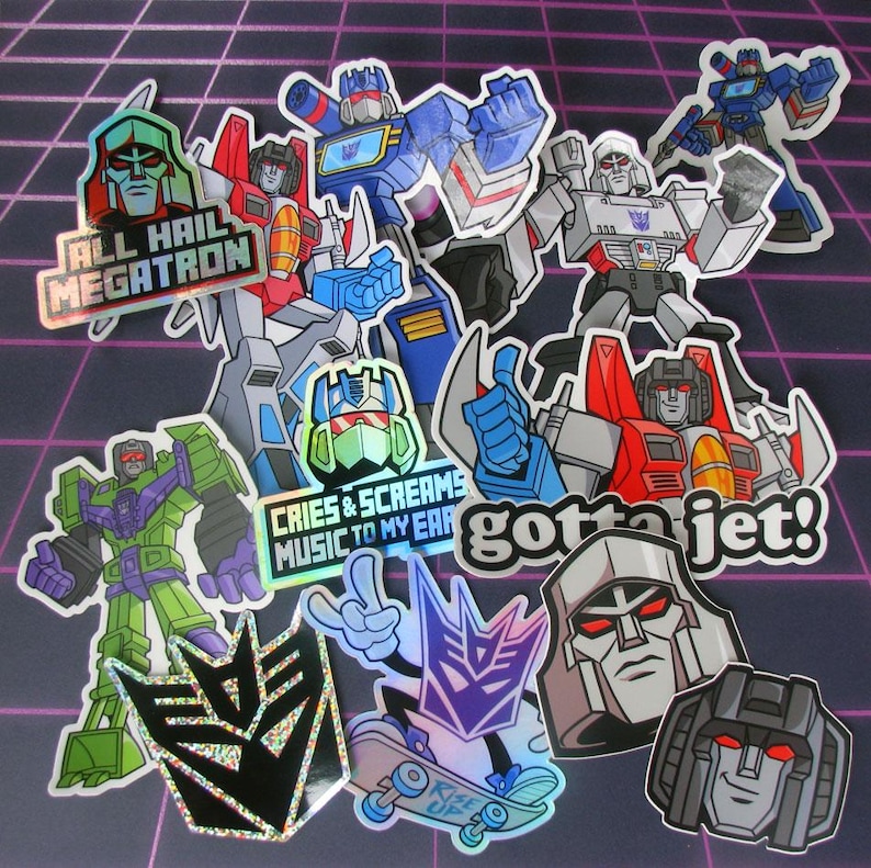 Transformers Decepticon Sticker Set – Megatron, Soundwave & Starscream ...