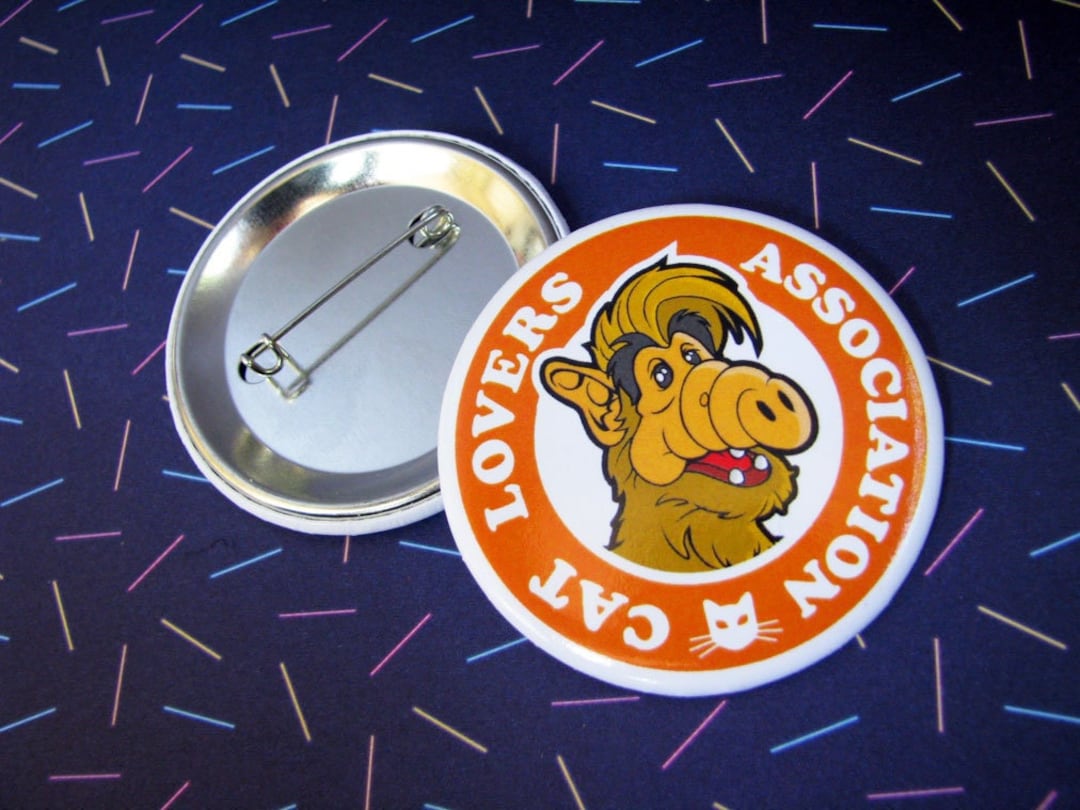 ALF Cat Lovers Association Pinback Button - 80s TV ALF Pin Button - Etsy