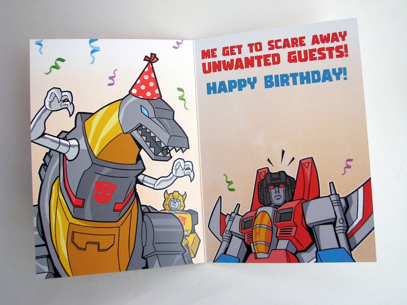 Transformers Birthday Card Grimlock Funny Greeting Card - Etsy