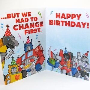 Transformers Birthday Card - Optimus Prime Funny Greeting Card 5" X 7 ...