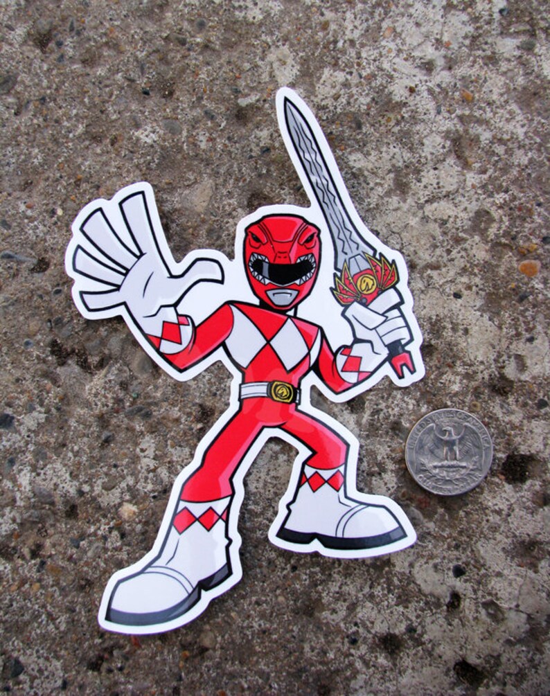 Power Rangers Stickers Premium MMPR Vinyl Decals Mighty | Etsy