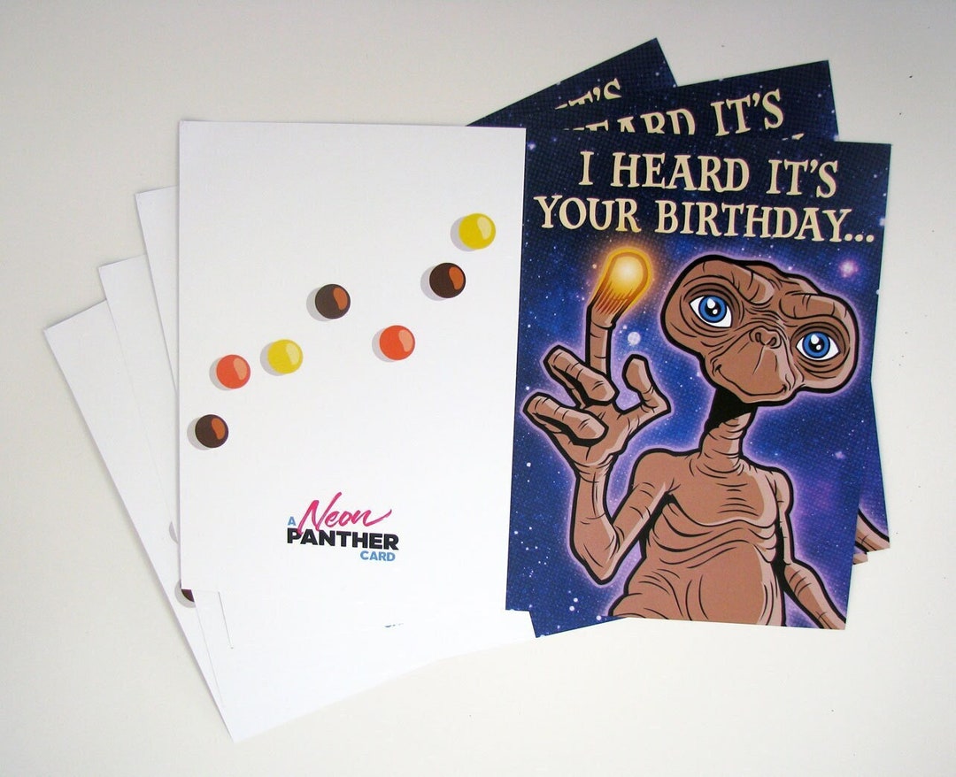 E.T. Birthday Cards *discounted* SLIGHT DAMAGE Set of 4 ET the Extra ...