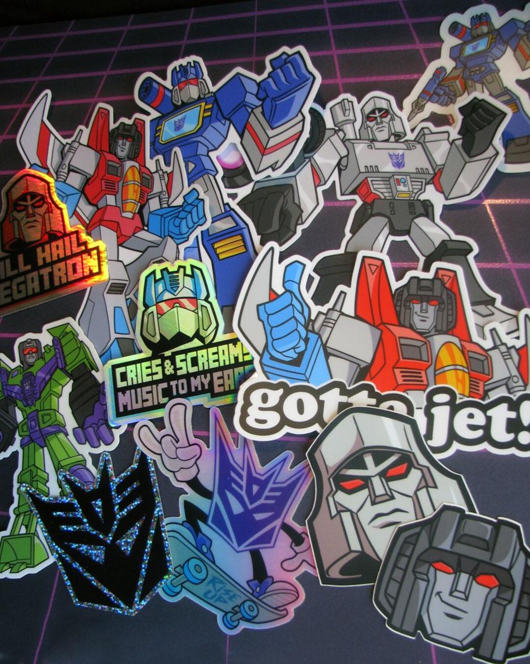 Transformers BIG Decepticon Sticker Set - Premium Megatron Soundwave ...
