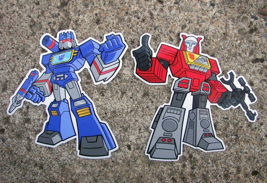 Blaster & Soundwave Vinyl Decal Set - 5.5" Transformers Cassette ...
