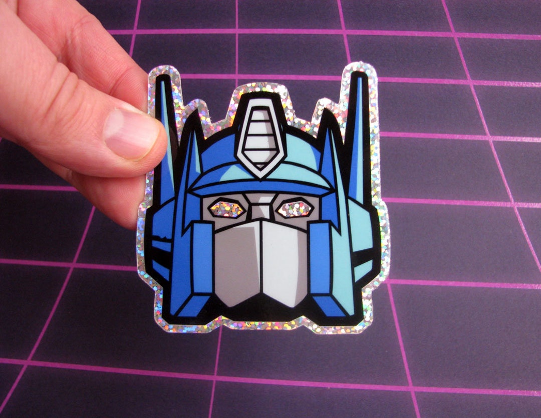 Optimus Prime Glitter Sticker - Transformers Shiny Glittery Die Cut ...