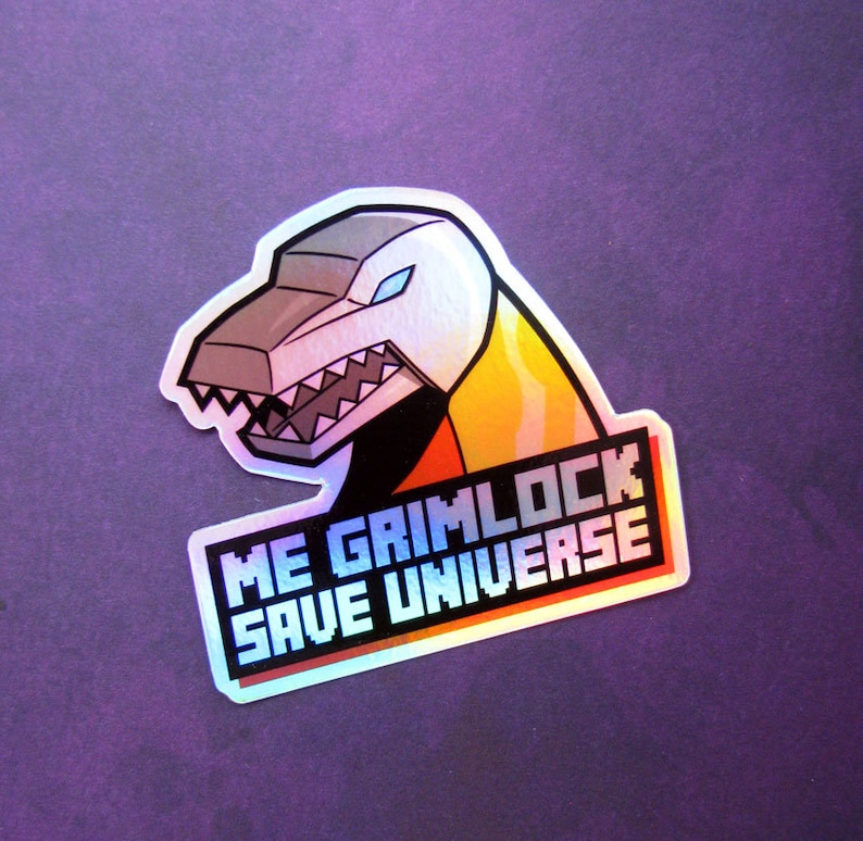 Grimlock Holographic Sticker Transformers Die Cut Metallic - Etsy