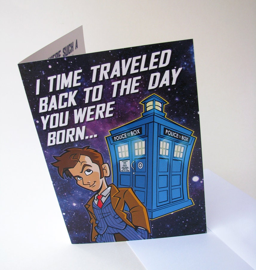 Doctor Who Birthday Card 5 X 7 Featuring 10th Doctor - Etsy