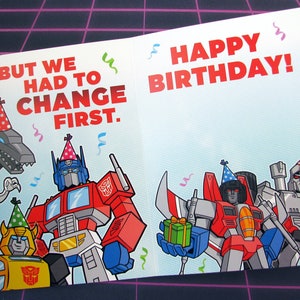 Transformers Birthday Card - Optimus Prime Funny Greeting Card 5" X 7 ...