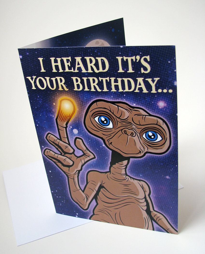 E.T. Birthday Card 5 X7 Featuring ET the Extra - Etsy