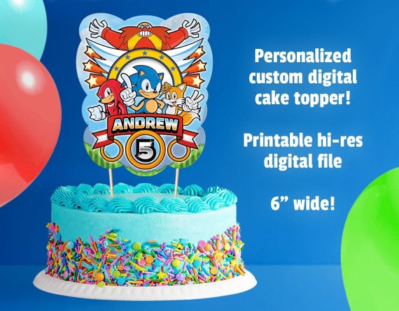 Sonic the Hedgehog Cake Topper Digital Printable Personalized - Etsy