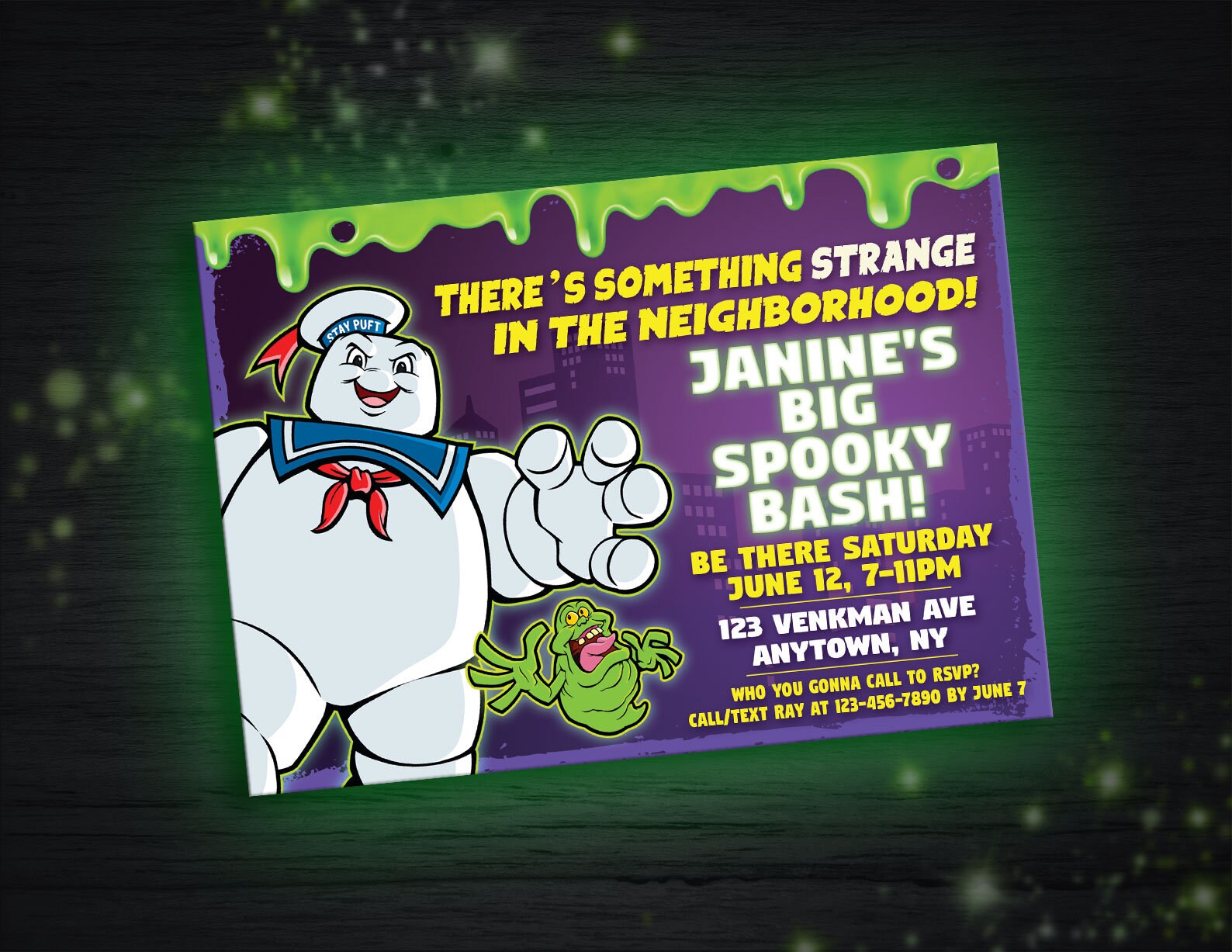 Ghostbusters Printable Birthday Invitation Personalized for | Etsy