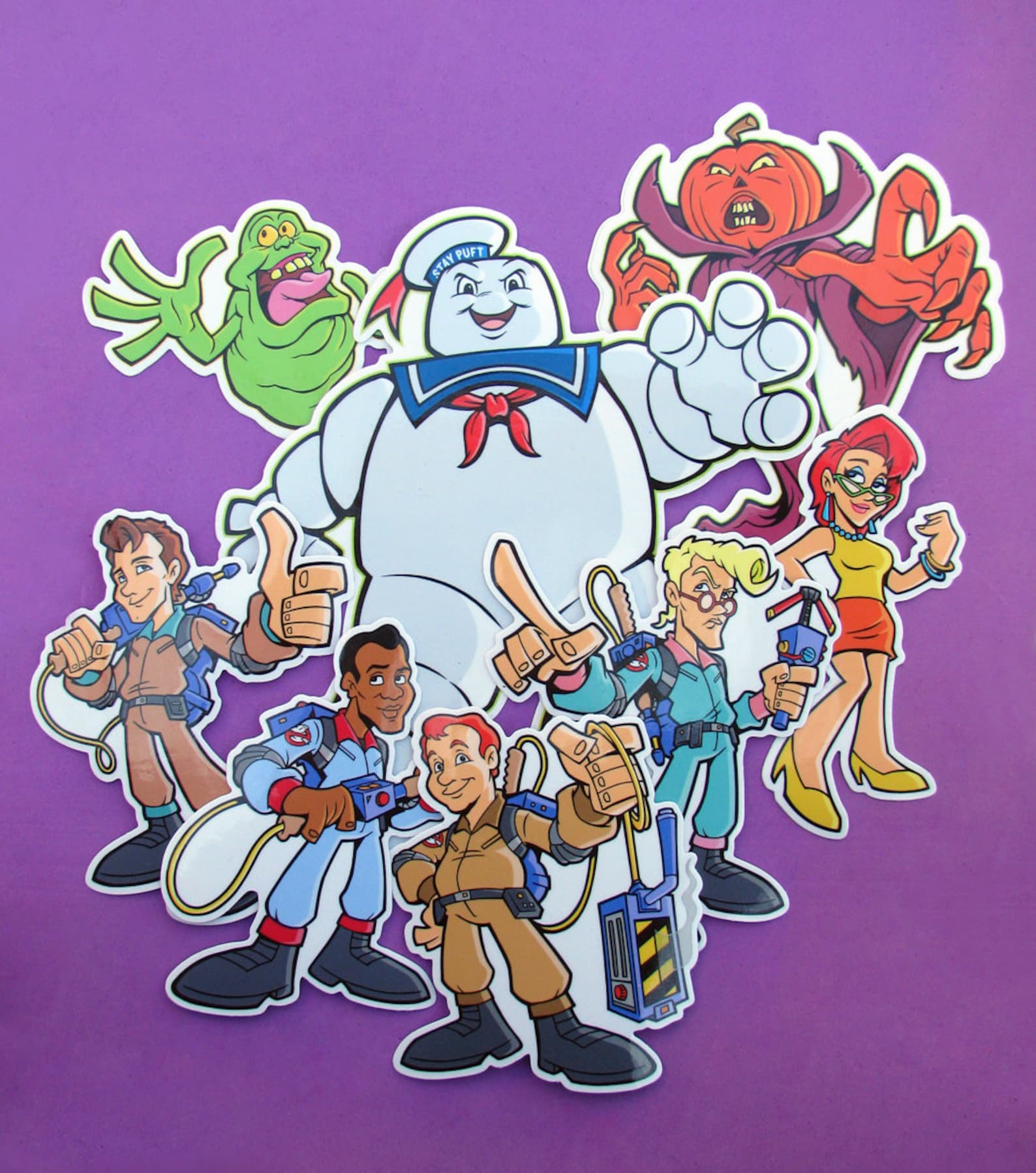 Real Ghostbusters Vinyl Stickers Slimer, Stay Puft, Samhain, Egon, Ray ...