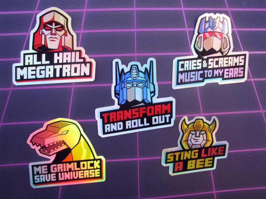 Transformers Holographic Sticker Set: Optimus Prime, Megatron + More - Etsy
