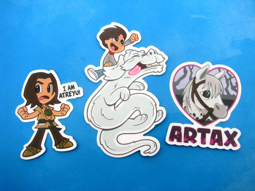 The Neverending Story Vinyl Sticker Set - Falkor Bastian Atreyu Artax ...