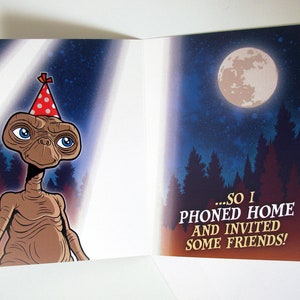 E.T. Birthday Card - Funny Sci-fi Greeting - Etsy