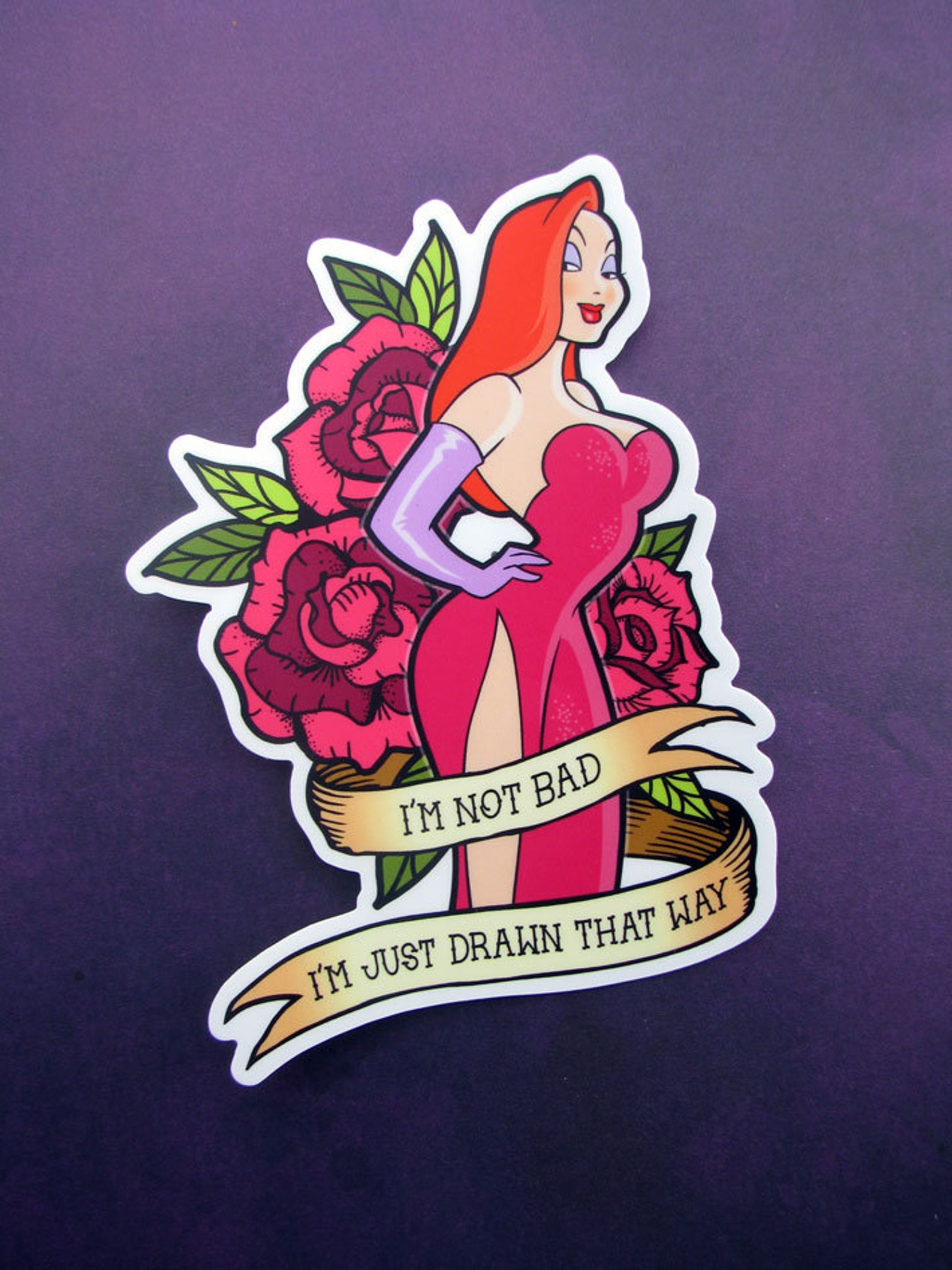 Jessica Rabbit Vinyl Sticker - Tattoo Style Die Cut Decal - Etsy