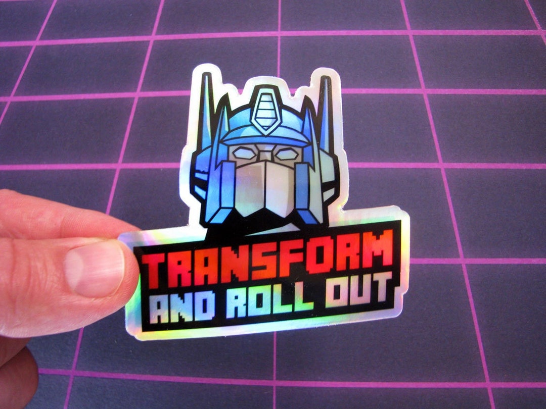 Holographic Optimus Prime Sticker – Transformers Roll Out Die Cut Decal ...