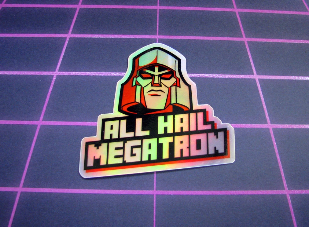 Megatron Holographic Sticker - Transformers Die Cut Decal for Laptop ...