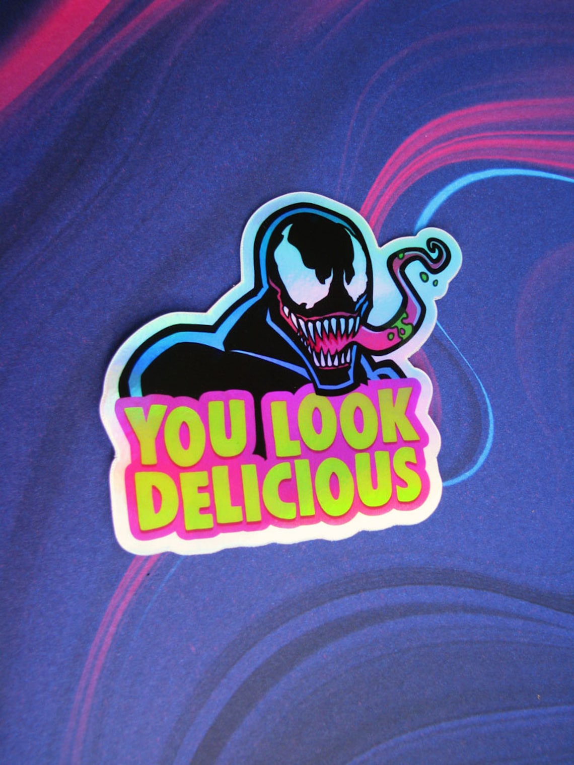 Venom Holographic Sticker - Die Cut Decal for Laptop, Skateboard ...