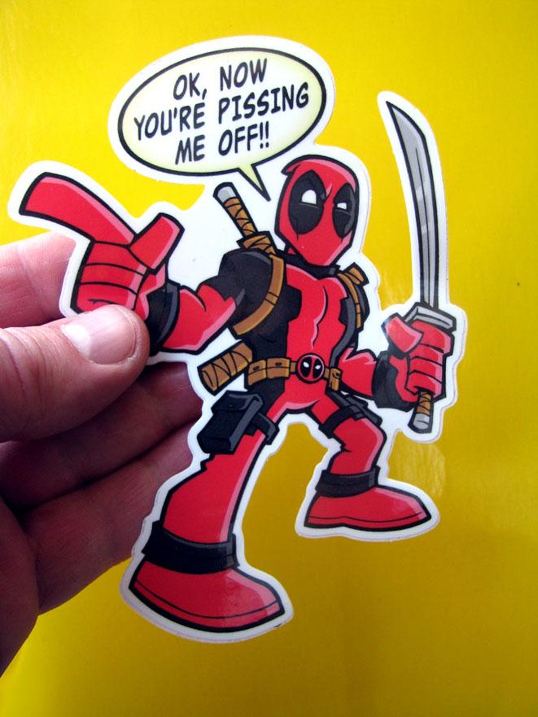 Deadpool Vinyl Sticker - 5" Die Cut Marvel Decal for Laptop, Skateboard ...