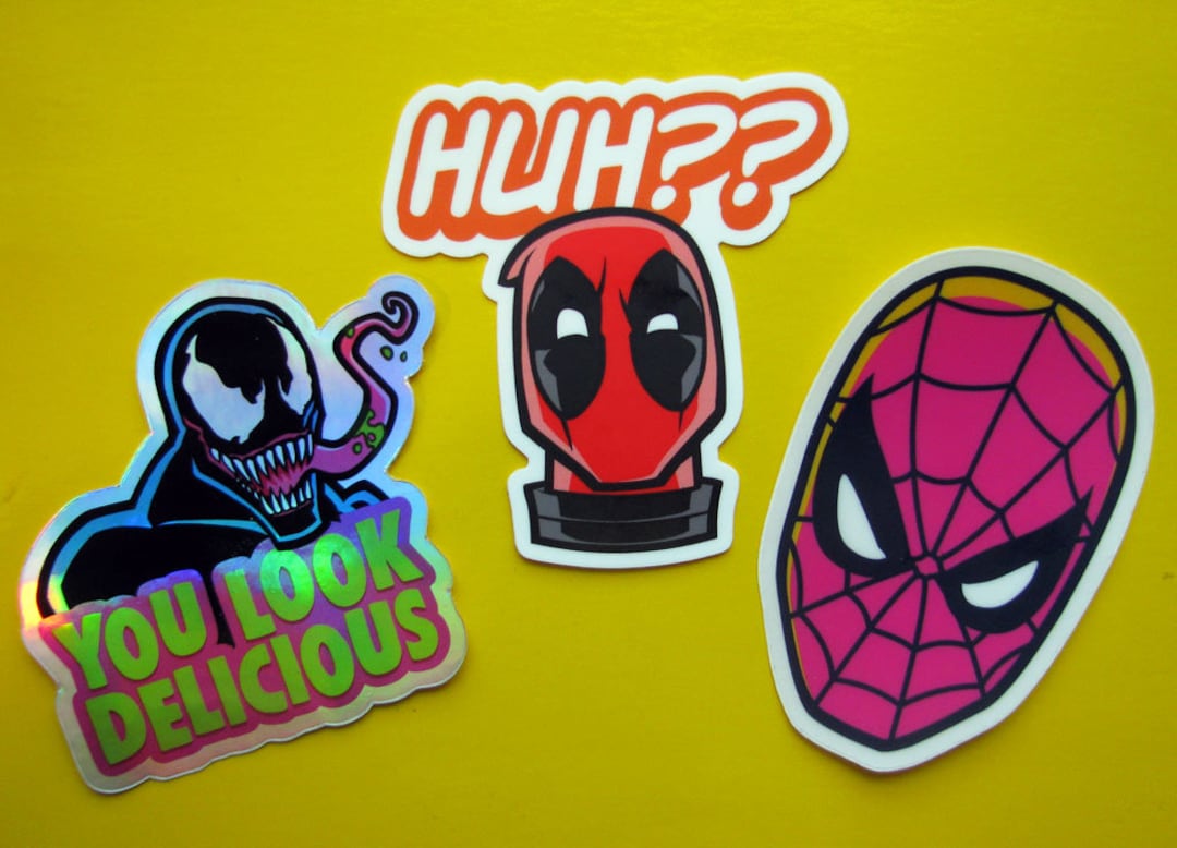 Deadpool Venom Spider-man Sticker Set Die Cut Decals for Laptop ...