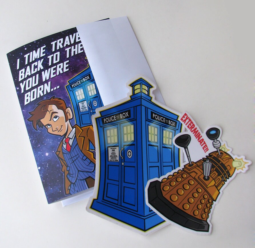 David Tennant Doctor Who Birthday Card – TARDIS, Dalek - Etsy