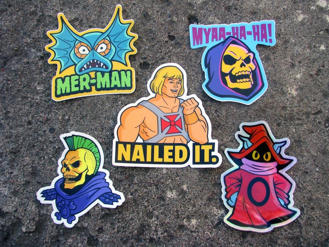 MOTU Vinyl Sticker Set: He-man, Skeletor, Orko Decals - Etsy