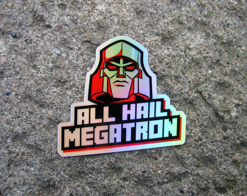 Megatron Holographic Sticker - Transformers Die Cut Decal for Laptop ...