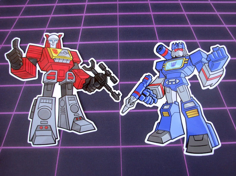 Transformers Blaster & Soundwave Vinyl Decal Set - Autobot Decepticon ...