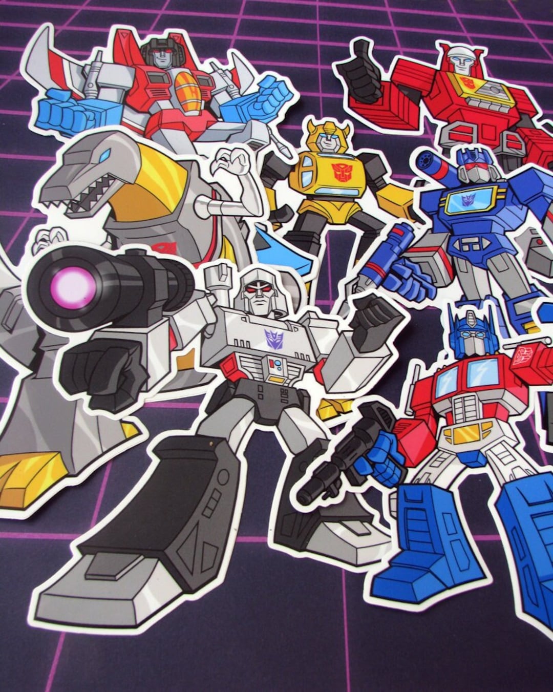 Transformers G1 Vinyl Stickers, Optimus Prime, Megatron, Laptop Decal ...