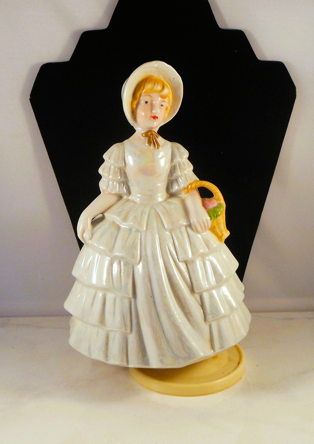 Ceramic Music Box Showing Lovely 1800's Lady - Plays "love is a Many ...