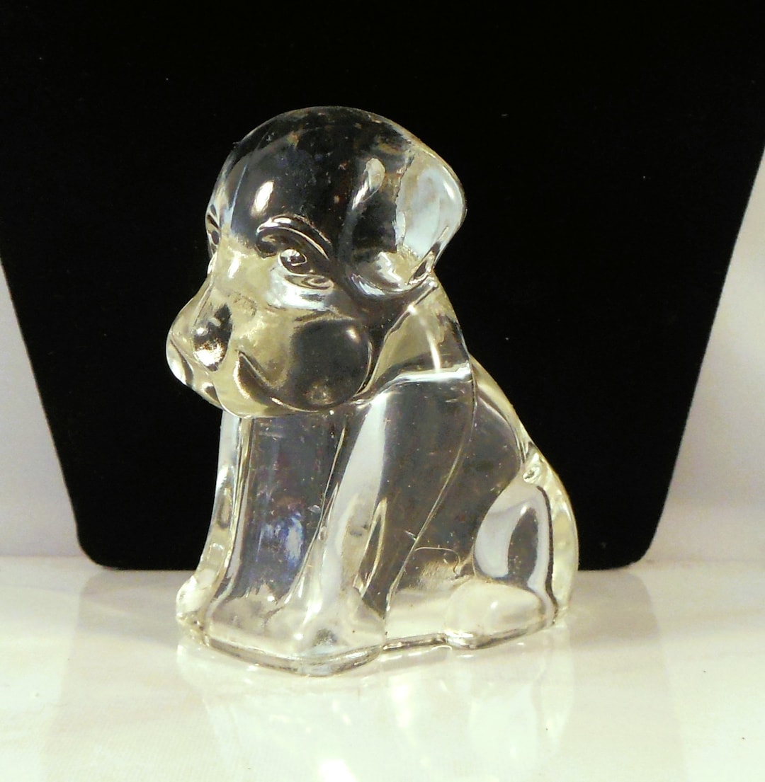 Vintage Federal Glass Dog Figurine That Once Held Candy - Cute Pressed ...