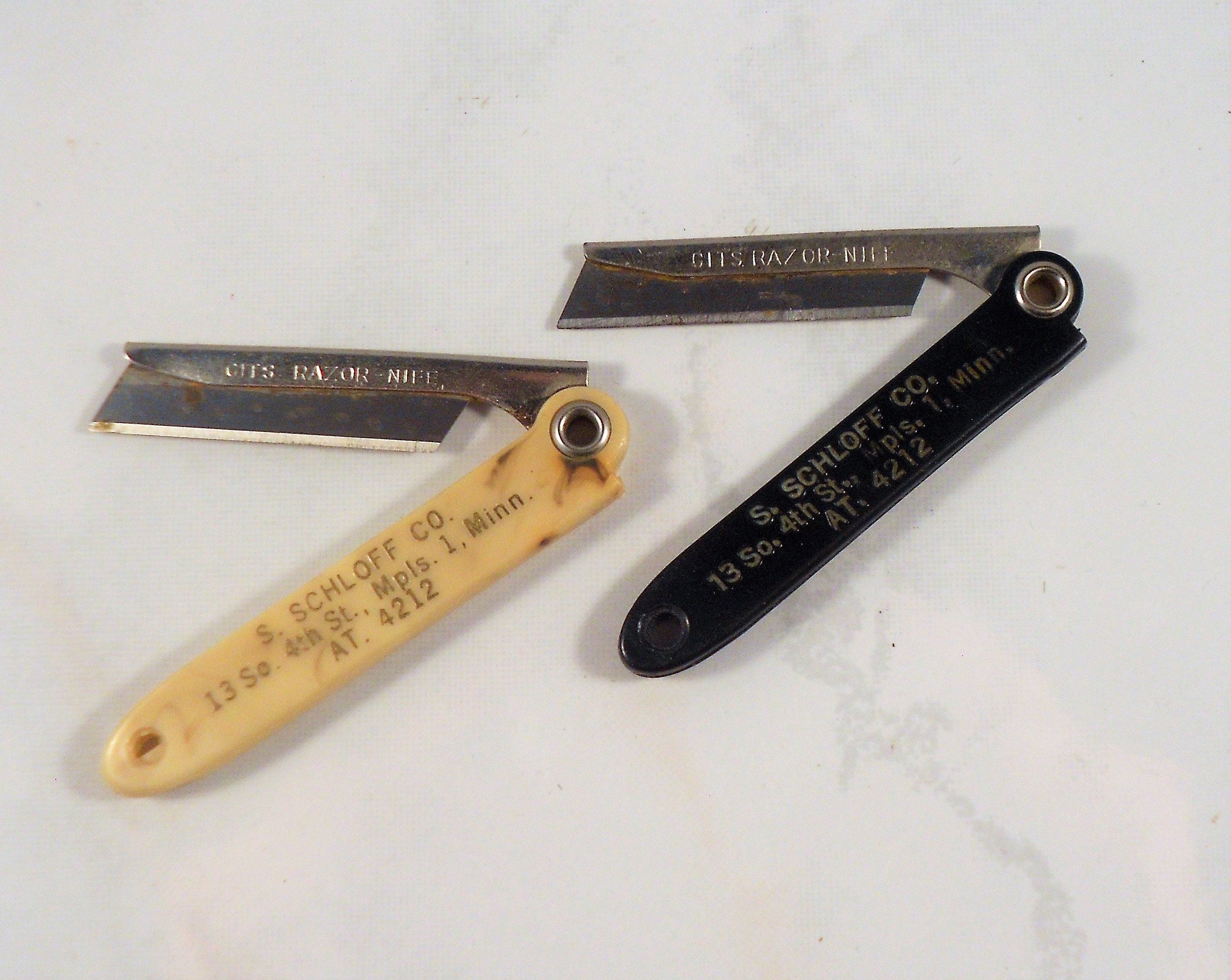 Lot of 2 Vintage Gits Razor-nife With Advertising for S. - Etsy