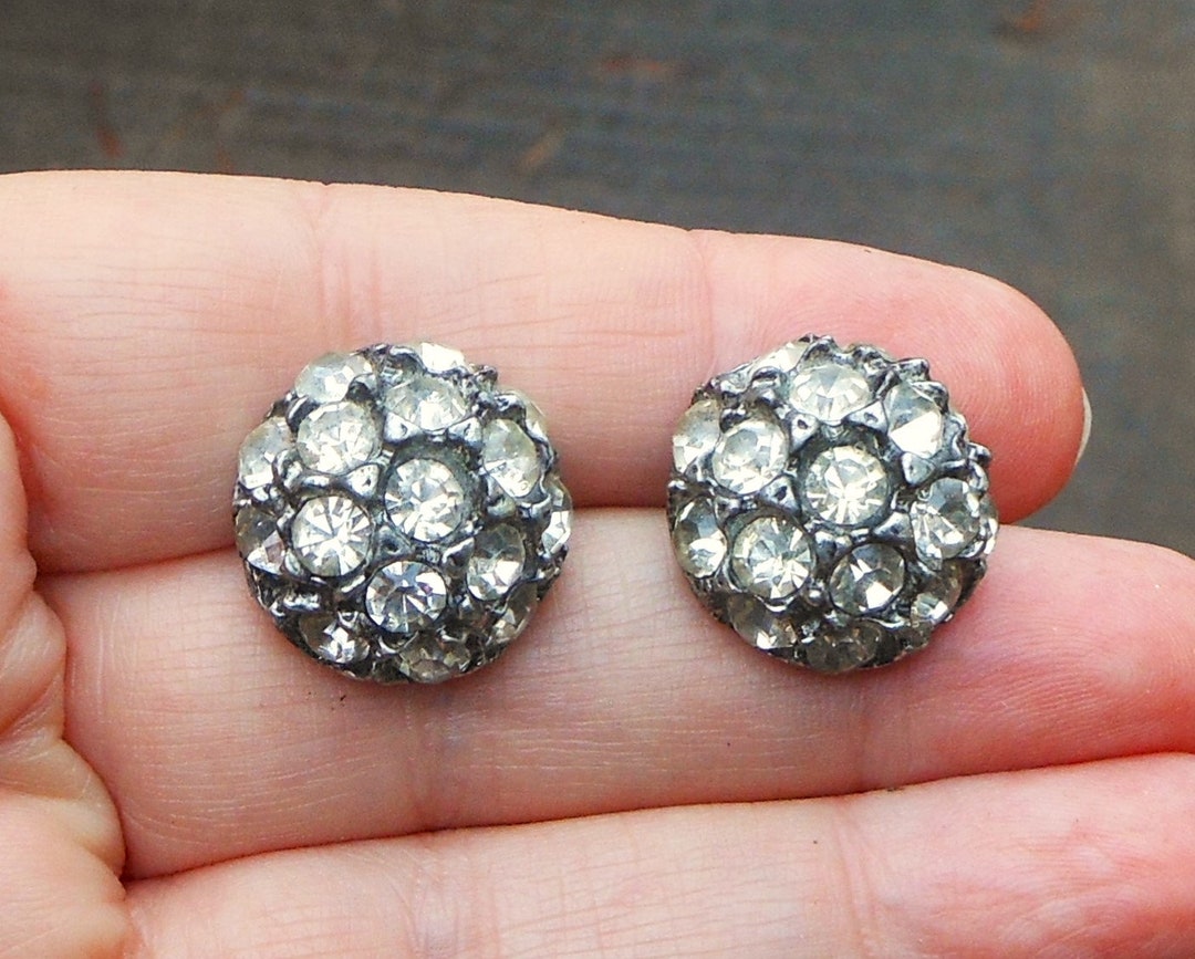 Lot of 2 Vintage Sparkling Vintage Rhinestone Buttons - Dress up That ...