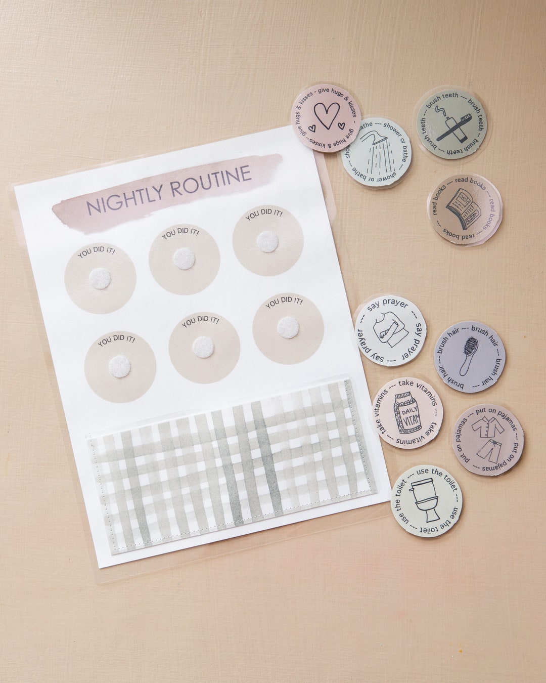 Nightly Routine Chart for Kids With Pictures - Etsy