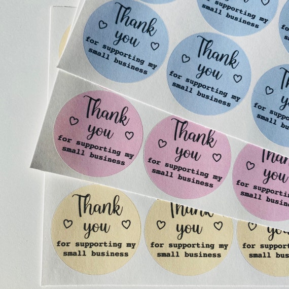 Thank You Circular Packaging Stickers 12 per Sheet / Small - Etsy