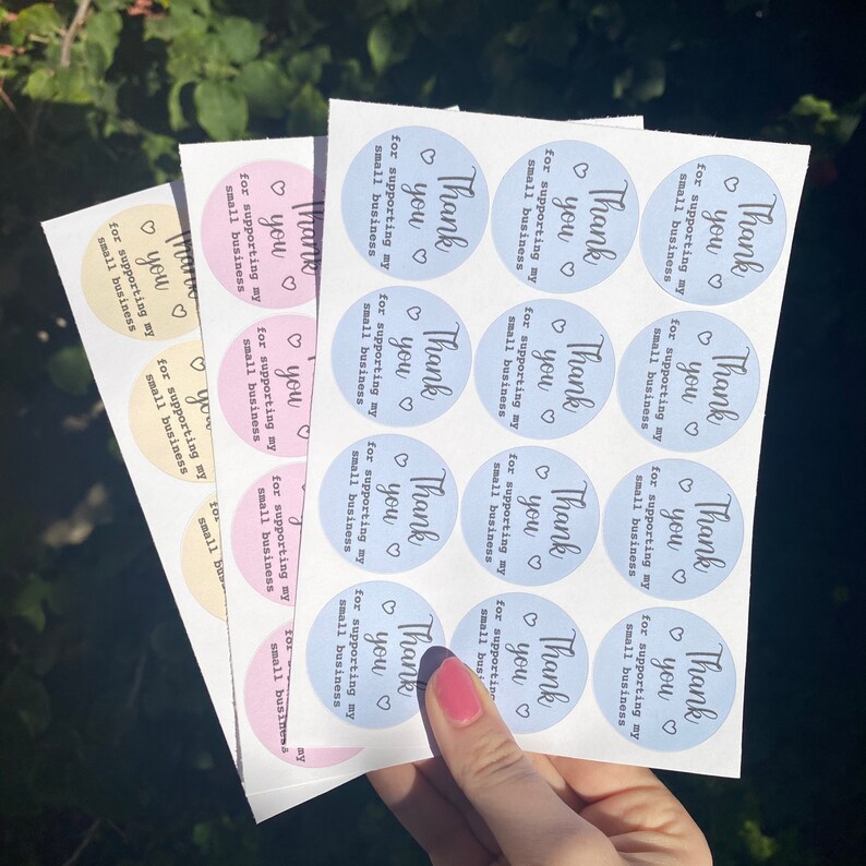 Thank You Circular Packaging Stickers 12 per Sheet / Small - Etsy