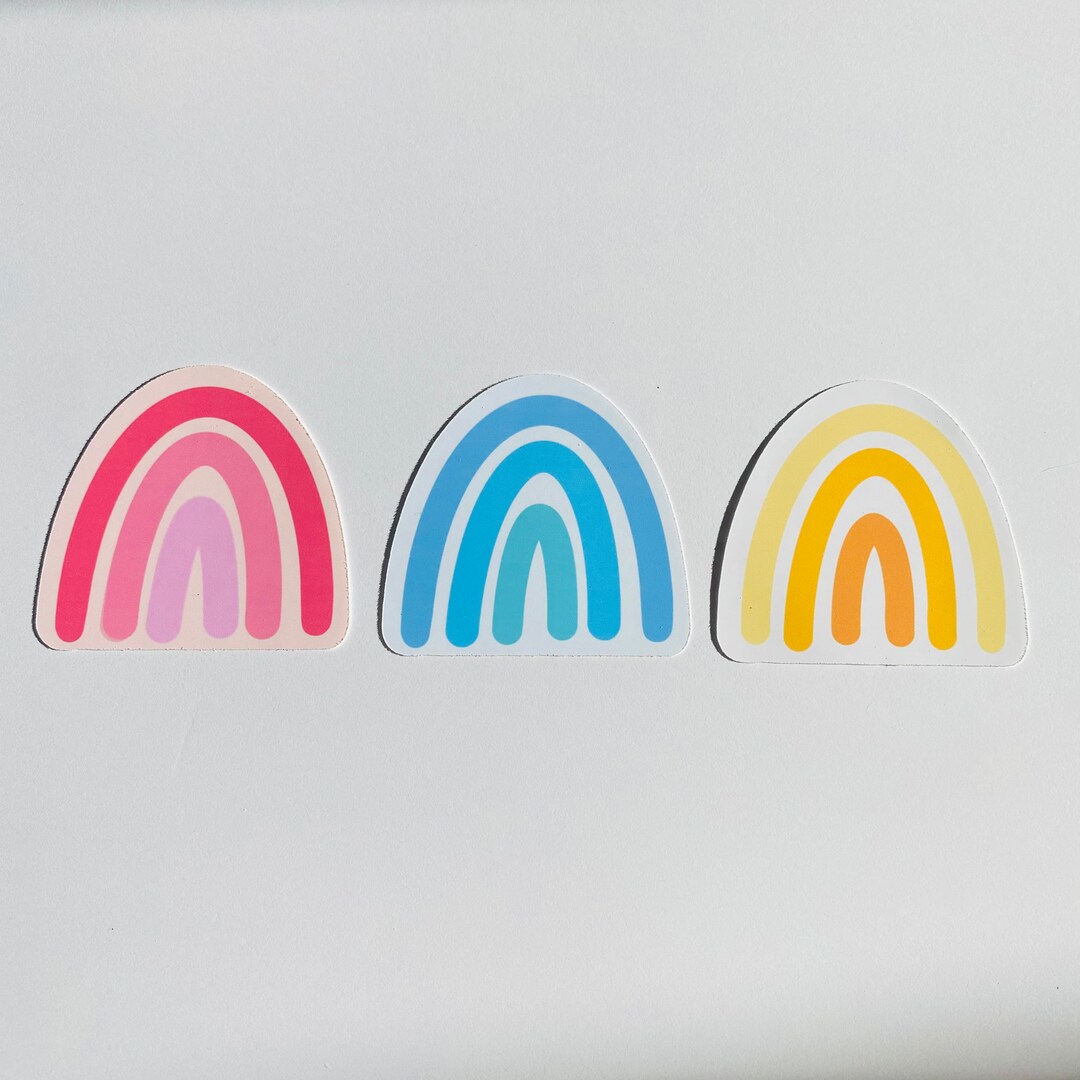 Colorful Minimalistic Rainbow Aesthetic Waterproof Stickers, Indie ...