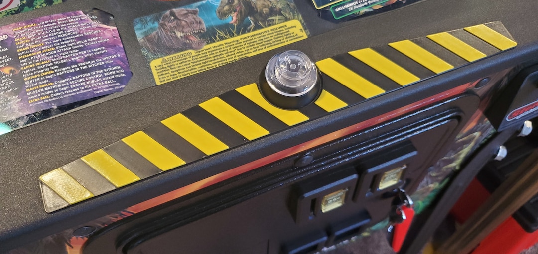 Jurassic Park Pinball Caution Tape Lockdown Bar Accent & 3 Flipper ...