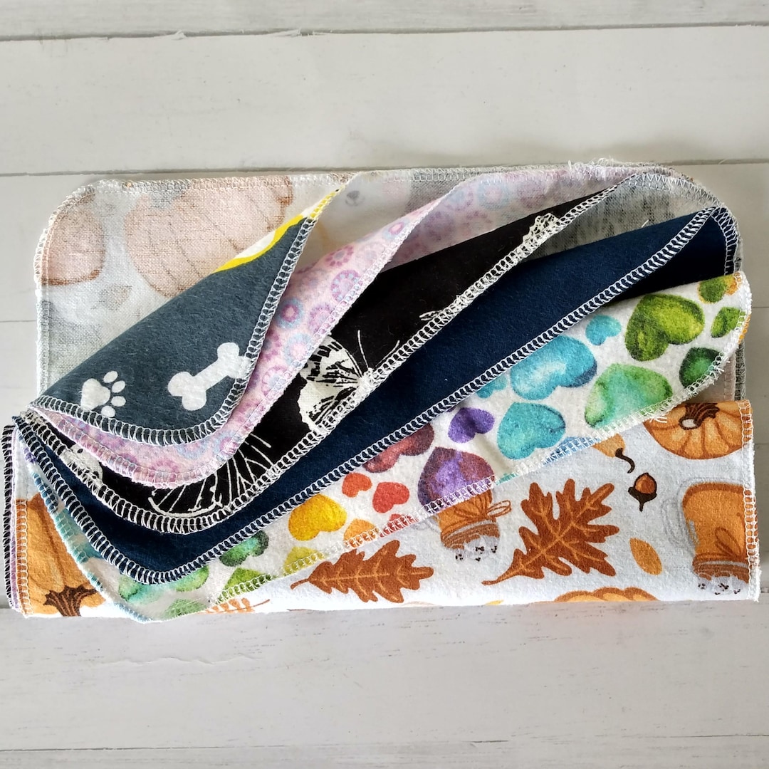 Mystery Bundle Reusable Flannel Towels: Eco-friendly Kitchen Unpaper ...