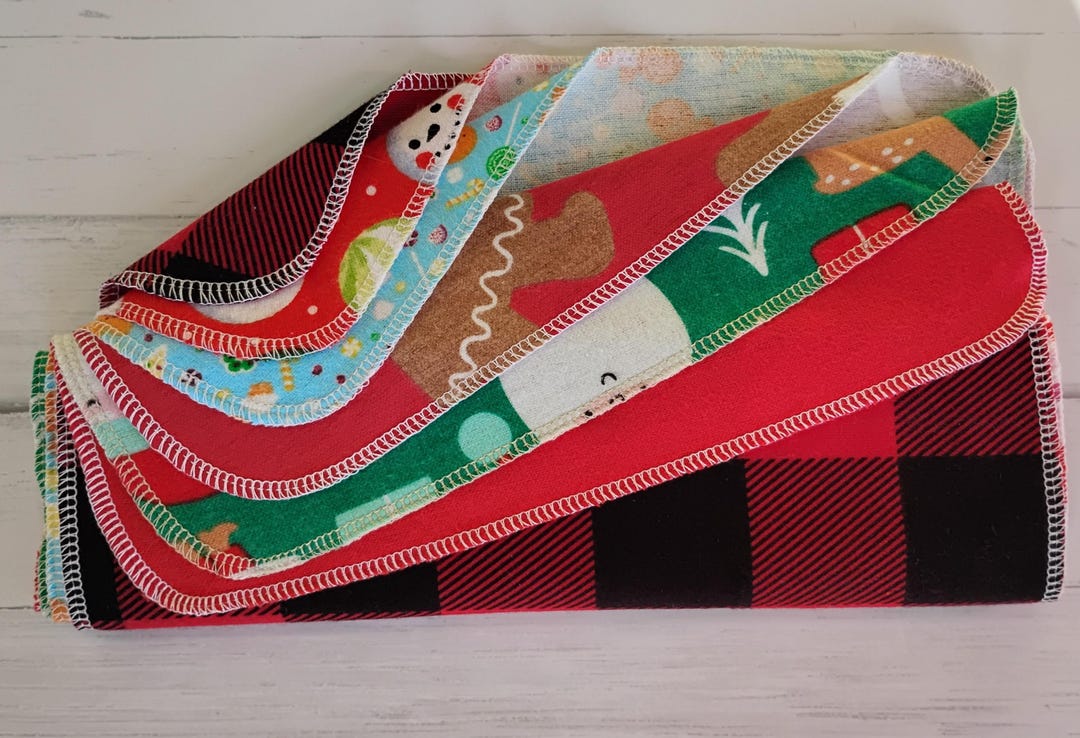 Xmas Bundle Reusable Flannel Towels: Eco-friendly Kitchen Unpaper ...