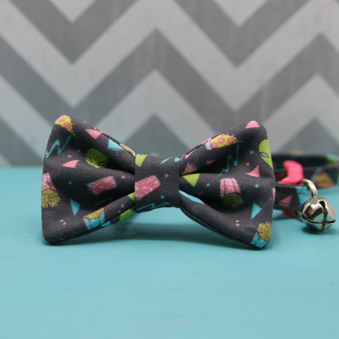 Cat Bow Tie Collar - Alien Pizza Party - Breakaway W/ Bell - Etsy